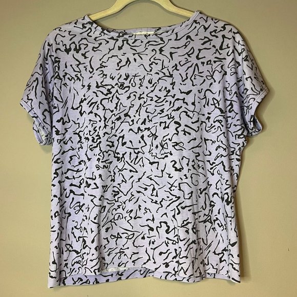 Vintage | Tops | Vintage 8s90s Purple Black Retro Squiggle Cropped ...
